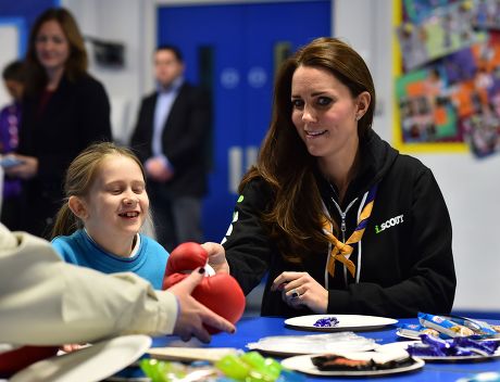 Catherine Duchess of Cambridge attends a Beaver Scout meeting at Old ...