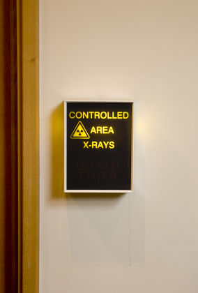 Illuminated Hospital Sign Outside Controlled Area Editorial Stock Photo ...