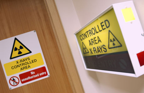 Yellow Controlled Area Xrays Sign Editorial Stock Photo - Stock Image ...