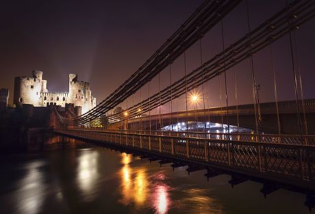 Conwy Castle Castle Footbridge Road Bridge Editorial Stock Photo ...