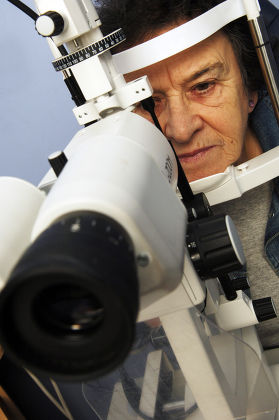 Optometrist Examines Patients Eye Slit Lamp Editorial Stock Photo ...