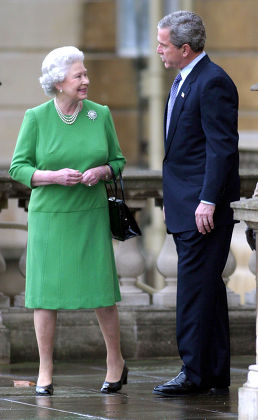 QUEEN ELIZABETH II GEORGE W BUSH Editorial Stock Photo - Stock Image ...