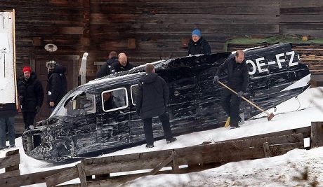 James Bond 'Spectre' film set, Obertilliach, Austria - 15 Jan 2015 ...