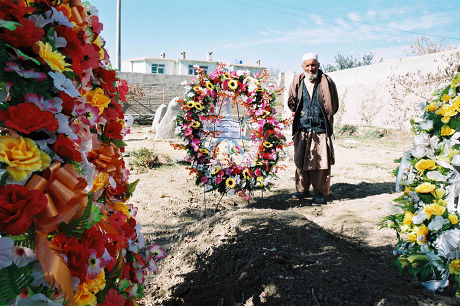 Cemetery Attendant Rahimullah Near Grave Slain Editorial Stock Photo ...