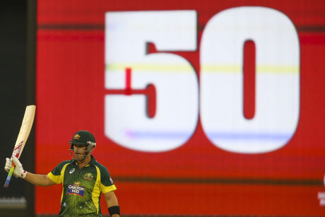 Aaron Finch Raises His Bat After Editorial Stock Photo - Stock Image ...