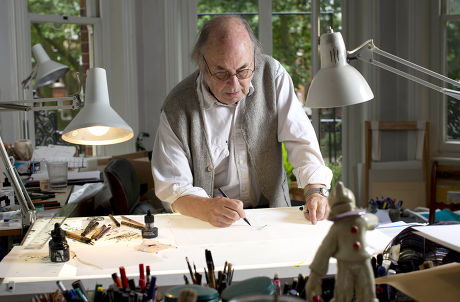Sir Quentin Blake at home in his studio in Kensington, London, Britain ...