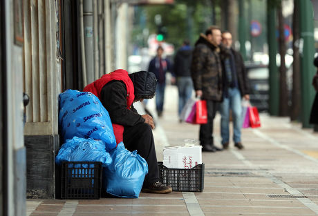Homeless Man Stadiou Street Short Distance Editorial Stock Photo ...