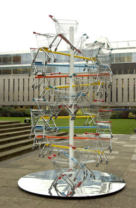 Shopping Trolley Sculpture Shape Dna Double Editorial Stock Photo ...