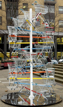 Shopping Trolley Sculpture Shape Dna Double Editorial Stock Photo ...