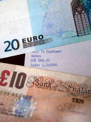 Currency Exchange Pounds Sterling Euros Editorial Stock Photo - Stock ...