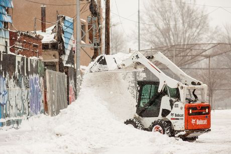 Bobcat Digger Piles Snow Into Mound Editorial Stock Photo - Stock Image ...