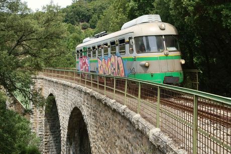 Trenino Verde Narrowgauge Railway En Route Editorial Stock Photo ...