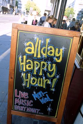 All Day Happy Hour Sign Outside Editorial Stock Photo - Stock Image ...