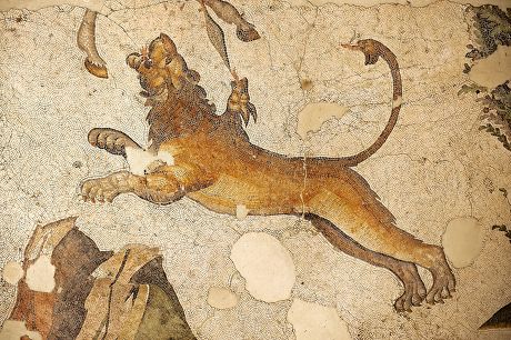 6th Century Byzantine Roman Lion Mosaic Editorial Stock Photo - Stock ...