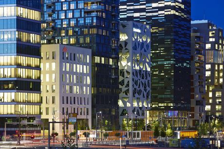 Barcode Project Buildings Night Oslo Norway Editorial Stock Photo ...