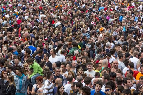 Densely Packed Crowd Public Festival Mons Editorial Stock Photo - Stock ...