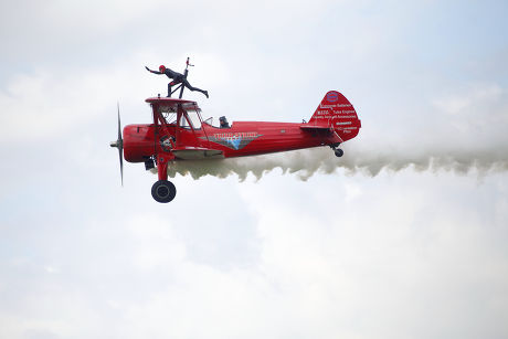 Wing Walker On Biplane Air Show Editorial Stock Photo - Stock Image ...
