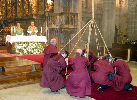 Eight Priests Pulling Ropes Bring Down Editorial Stock Photo - Stock ...