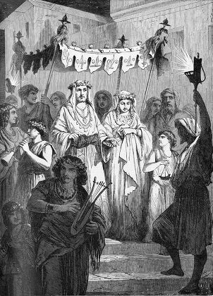 Religion Holy Bible Hebrew Wedding Procession Editorial Stock Photo ...