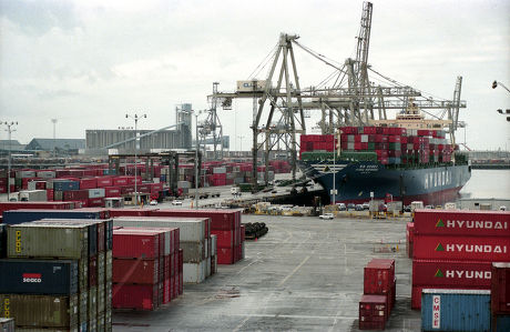 Containers On Cargo Ship Long Beach Editorial Stock Photo - Stock Image ...