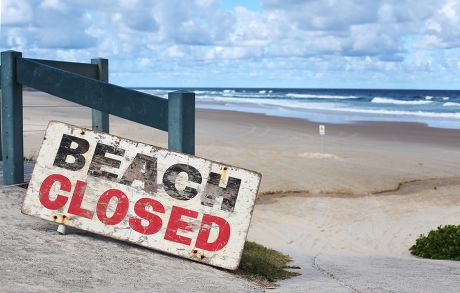 Beach Closed Sign Shelly Beach Editorial Stock Photo - Stock Image ...