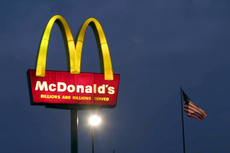 Mcdonalds Restaurant Sign Stars Stripes Flag Editorial Stock Photo ...