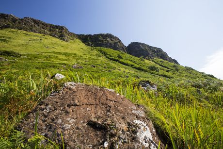 Boulder On Slope Above Loch Na Editorial Stock Photo - Stock Image ...