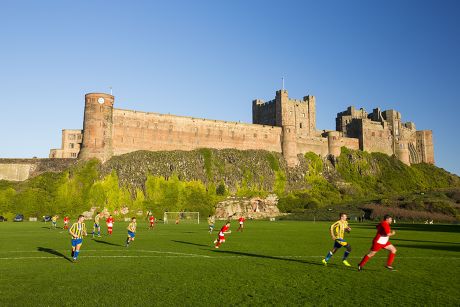 Team Palying Football Infront Bamburgh Castle Editorial Stock Photo ...