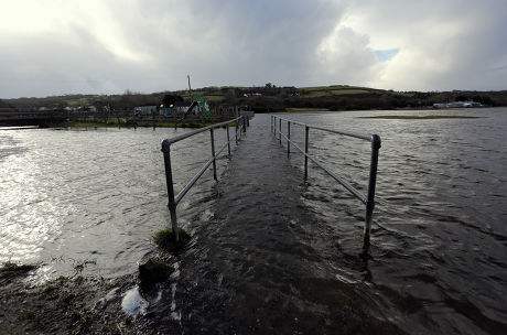 Super tide in the seaside village of Crofty, near Swansea, Wales - 23 ...