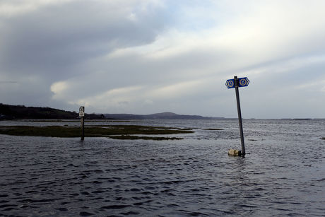 Super tide in the seaside village of Crofty, near Swansea, Wales - 23 ...