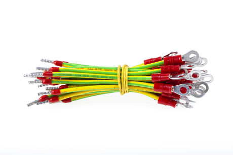 Bunch Yellowgreen Wires Prefab Contacts Grounding Editorial Stock Photo ...