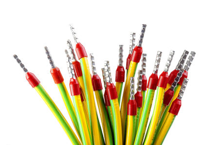 Bunch Yellowgreen Wires Prefab Contacts Grounding Editorial Stock Photo ...