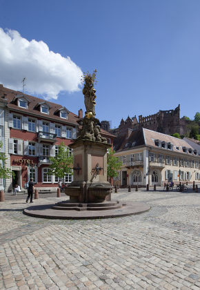 Kornmarkt Square Virgin Mary Fountain Heidelberg Editorial Stock Photo ...