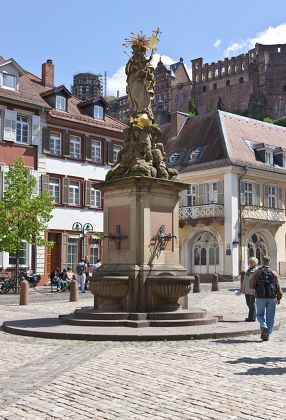 Kornmarkt Square Virgin Mary Fountain Heidelberg Editorial Stock Photo ...