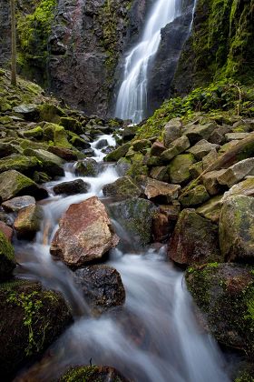 Burgbachwasserfall Waterfall Forest Near Schapbach Black Editorial ...