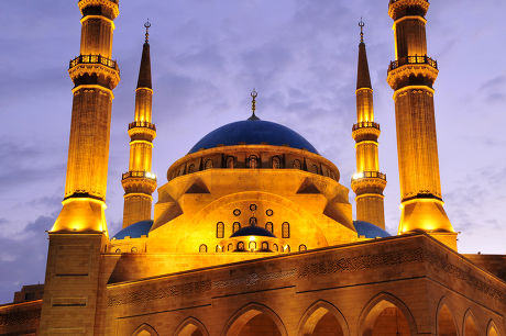 Khatem Alanbiyaa Mosque Dusk Beirut Lebanon Editorial Stock Photo ...