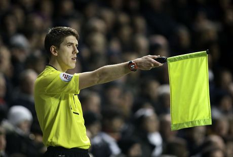 Assistant Referee Lifts His Flag Editorial Stock Photo - Stock Image ...