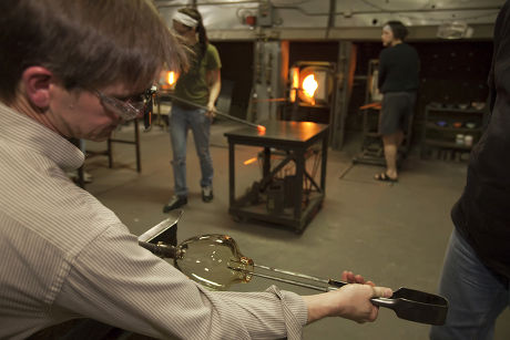 Student Shapes Glassware During Class Michigan Editorial Stock Photo ...