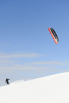 Snowkiting Snowkiter Black Forest Badenwuerttemberg Germany Editorial ...