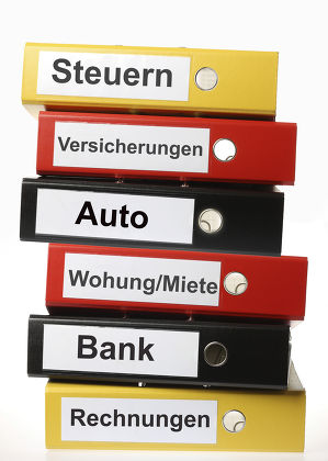 Black Yellow Red Ring Binders Labelled Editorial Stock Photo - Stock ...