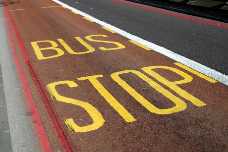 Bus Stop Sign Bus Lane Editorial Stock Photo - Stock Image | Shutterstock