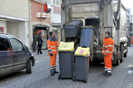 Garbage Collection Rubbish Bins Being Emptied Editorial Stock Photo ...