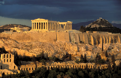 Rock Acropolis Ruins Parthenon Editorial Stock Photo - Stock Image ...