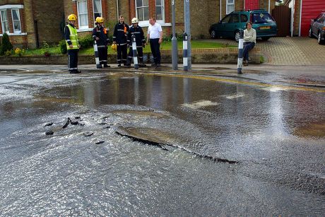 Water Burst Mains Pipe Emerging Through Editorial Stock Photo - Stock ...