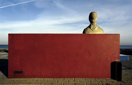 Female Stone Statue Sitting On Redpainted Editorial Stock Photo - Stock ...
