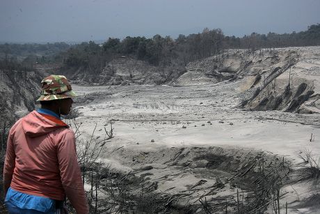 Abandoned Paddy Fields Covered Volcanic Ash Editorial Stock Photo ...