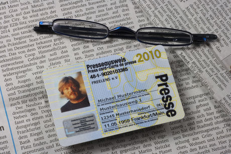 Model Released Press Card Journalist Germany Editorial Stock Photo ...