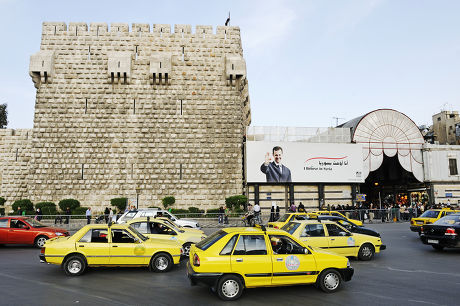 Taxis Front Citadel Damascus Entrance Bazaar Editorial Stock Photo ...