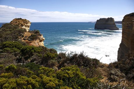 Vegetation Coastal Limestone Rock Stack Cliffs Editorial Stock Photo ...