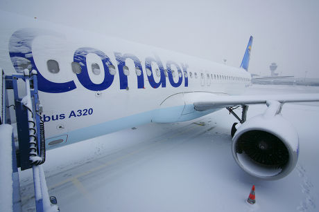 Snow Winter Condor Airbus A320 Airplane Editorial Stock Photo - Stock ...